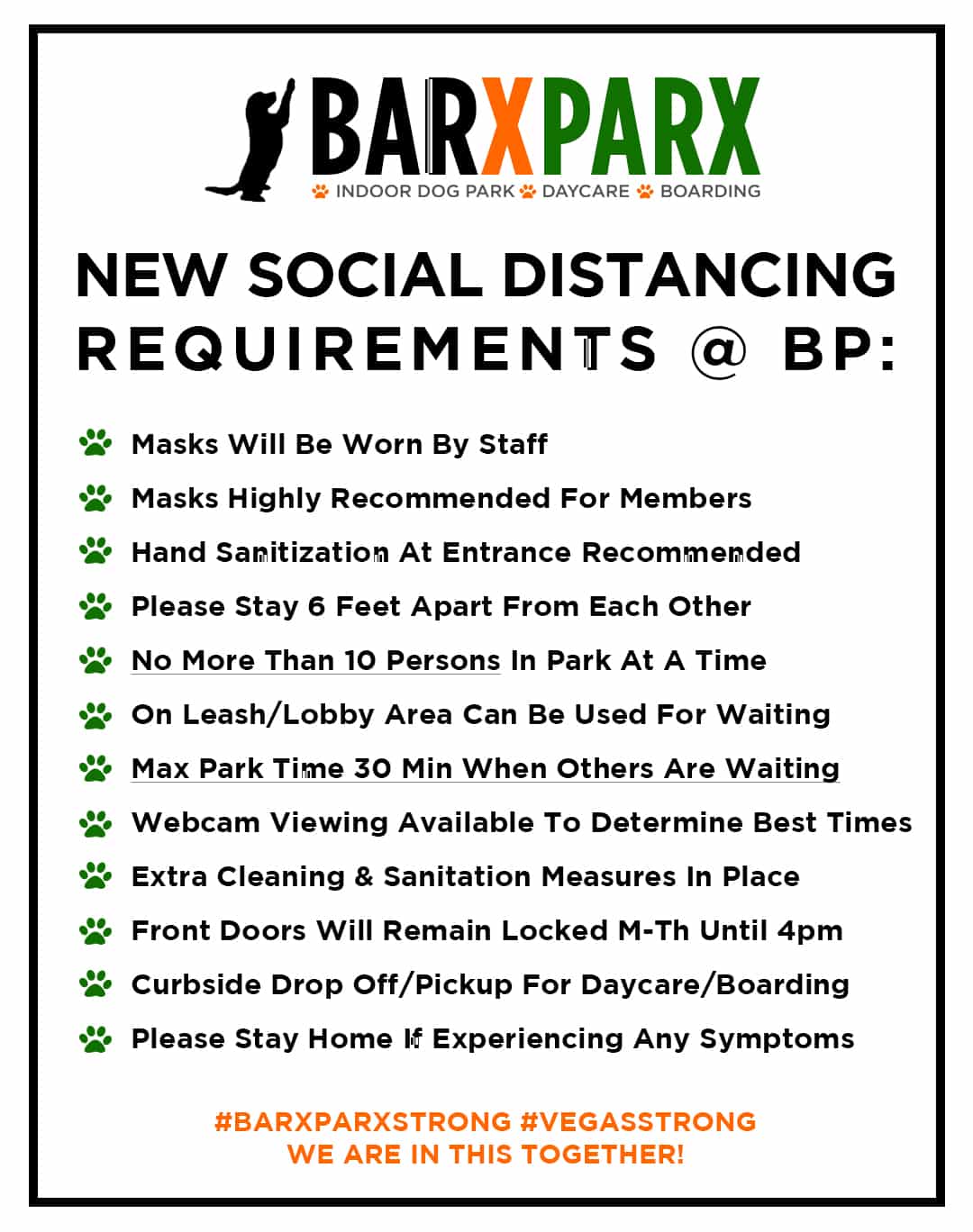 New Social Distancing Requirements - Barx Parx